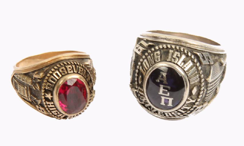 Yellow & White Gold Class Rings Lot Of 2