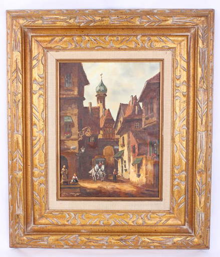 Newmeyer Dutch Oil Painting On Canvas 20th C.