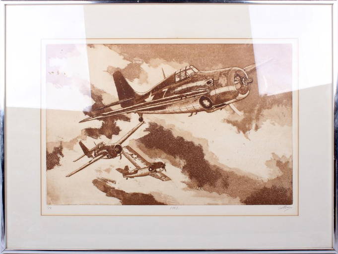 Bill Ellsworth World War Two Aviation Etching