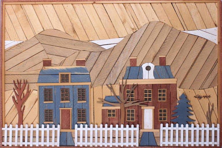 Theodore Degroot Signed Wood Lath Wall Art