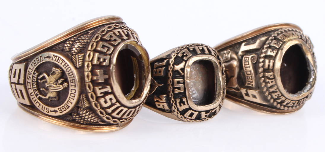 49.4 GRAMS 10K GOLD 1969, 1976, 1978 CLASS RINGS (#129011) on Apr 16 ...