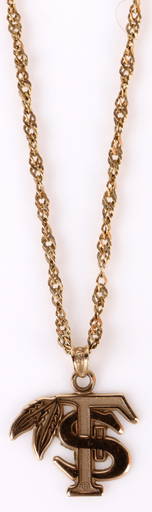 Fsu 10k Yellow Gold Pendant And 18" Chain