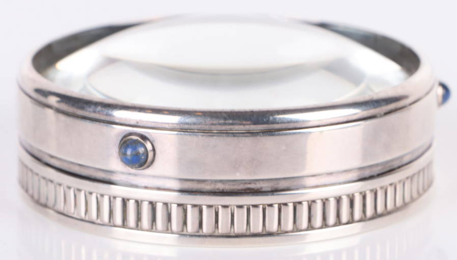 Cartier Desk Magnifying Loupe W/ Lapis Cabochons