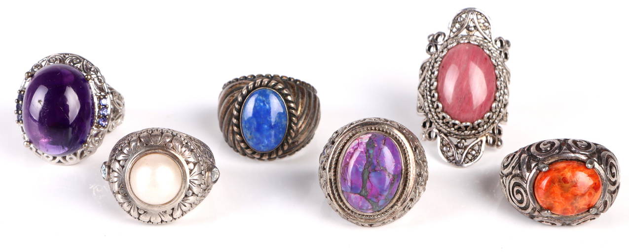 Sterling Silver Large Ornate Unisex Rings