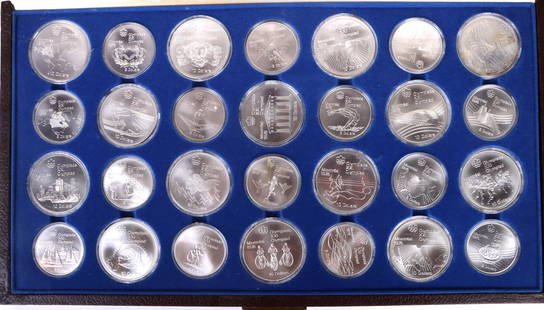 Canada 1976 Montreal Olympic 28 Silver Coin Set With Box