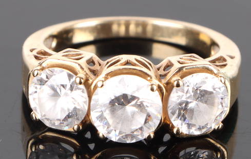 14k Yellow Gold Ladies Cubic Zirconium Ring