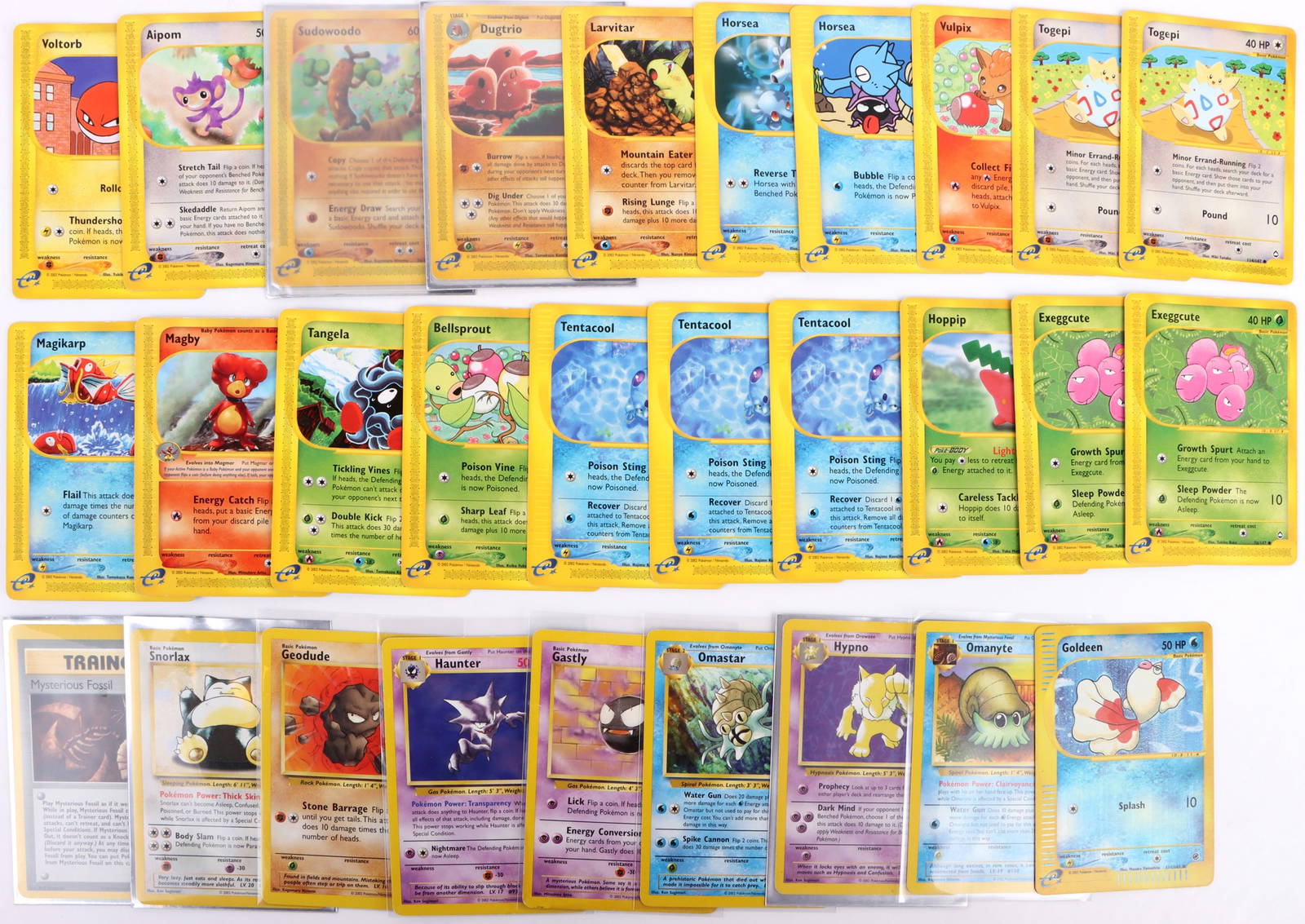Pokemon Collectible Aquapolis Cards + Holo Auction