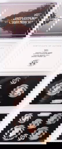 U.s. 2021 Silver Proof Set W/ Certification