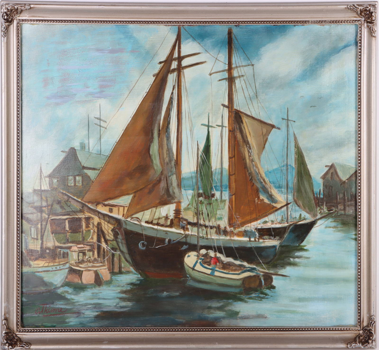 Anthony Thieme Original Sailboat Painting After Auction