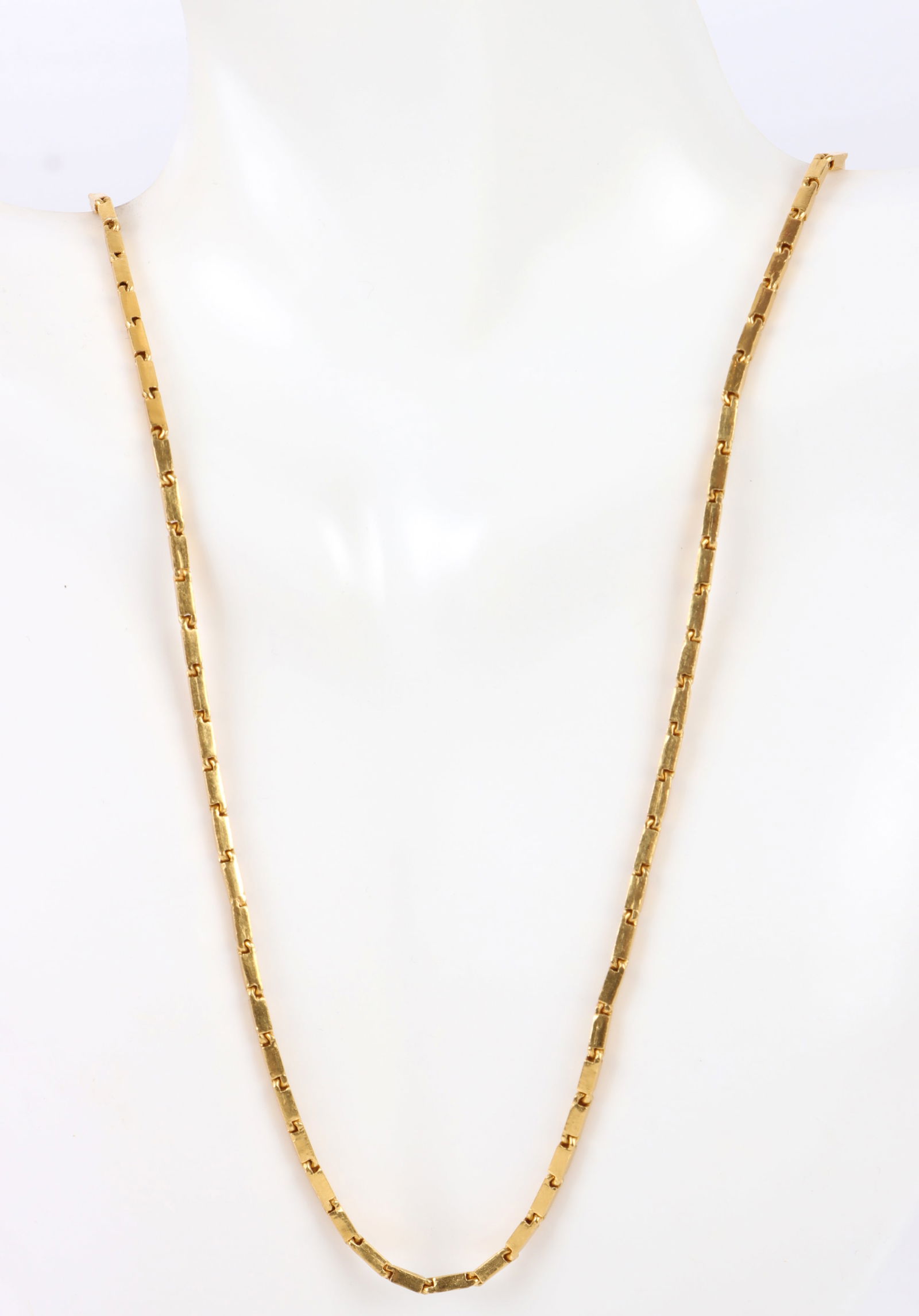 22k Yellow Gold Ladies Baht Chain Necklace Auction