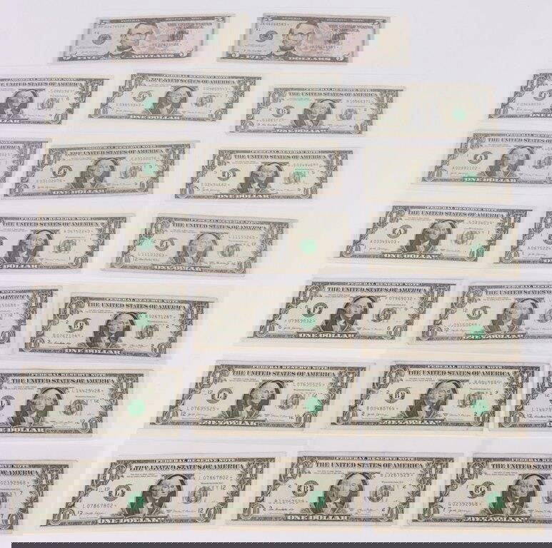 Collectible Us Star Notes $1 & $5 Bills Auction