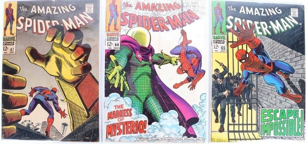 Amazing Spider-man Key Comics #65, 66 & 67 Auction