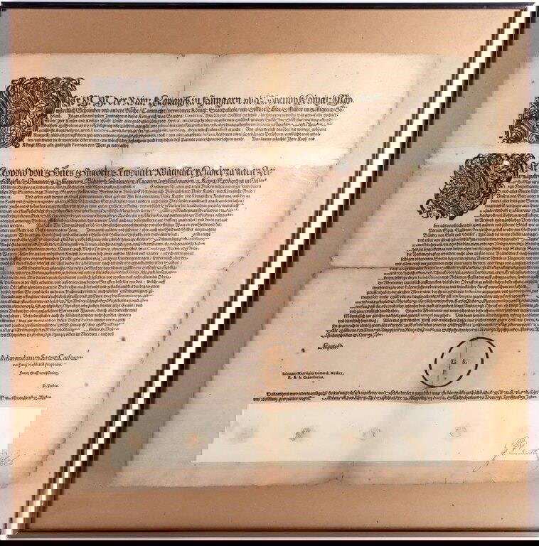 Leopold I Holy Roman Emporer Signed Royal Decree Historical Document ...