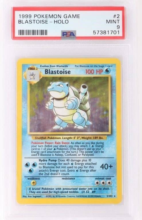 1999 Pokemon Game Blastoise-holo #2 Psa 9 Mint - May 24, 2025 | Florida Estate Sales Inc. In Fl