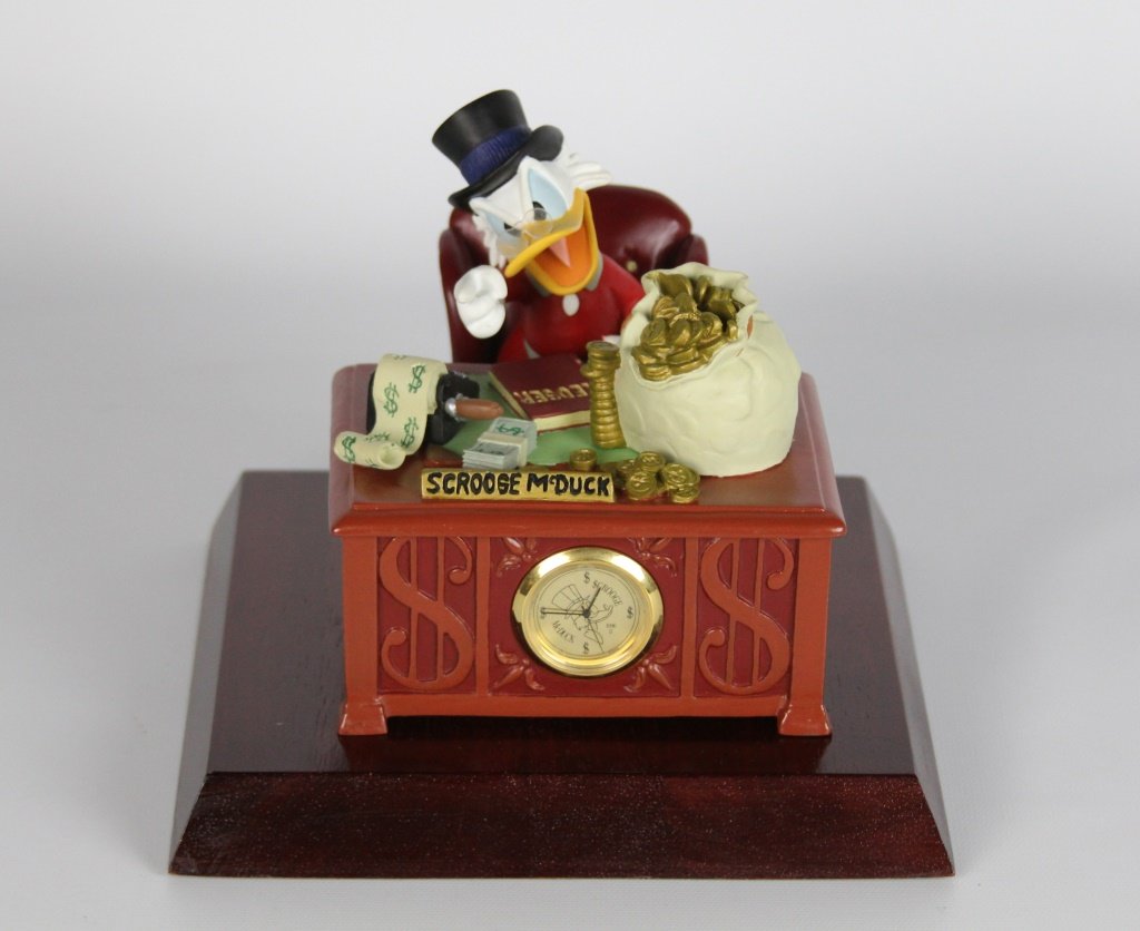 DISNEY SCROOGE MCDUCK TALKING BANK CLOCK