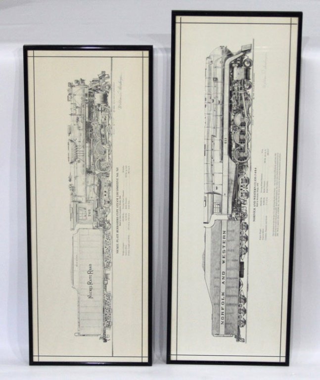(2) Framed Train Prints By William D. Berkompas