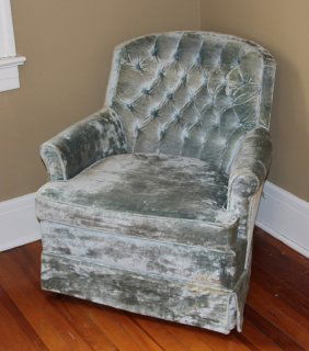 Pr Italian Modernist Chairs. Red Plush Fabric wit : Lot 52