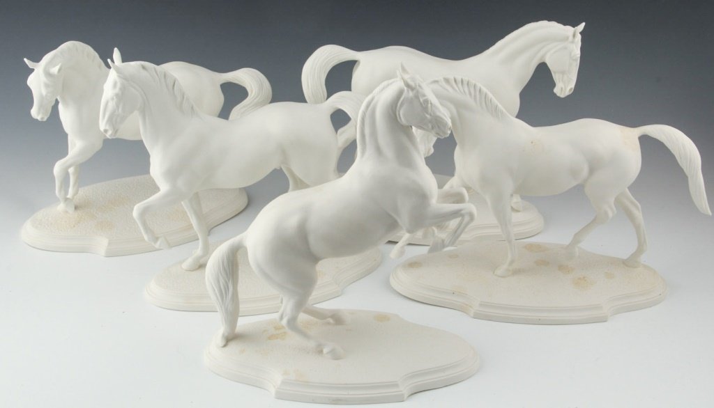 5 Franklin Mint Pamela Du Boulay Porcelain Horses