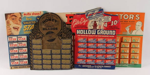 Lot Of 5 Countertop Grand Leader Razor Blade Boxes