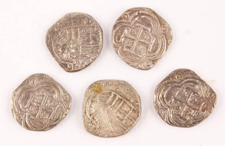 5 Silver 1 Reales Reproduction Coins