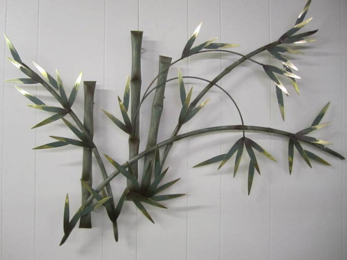 C.jere Style Metal Bamboo Wall Sculpture