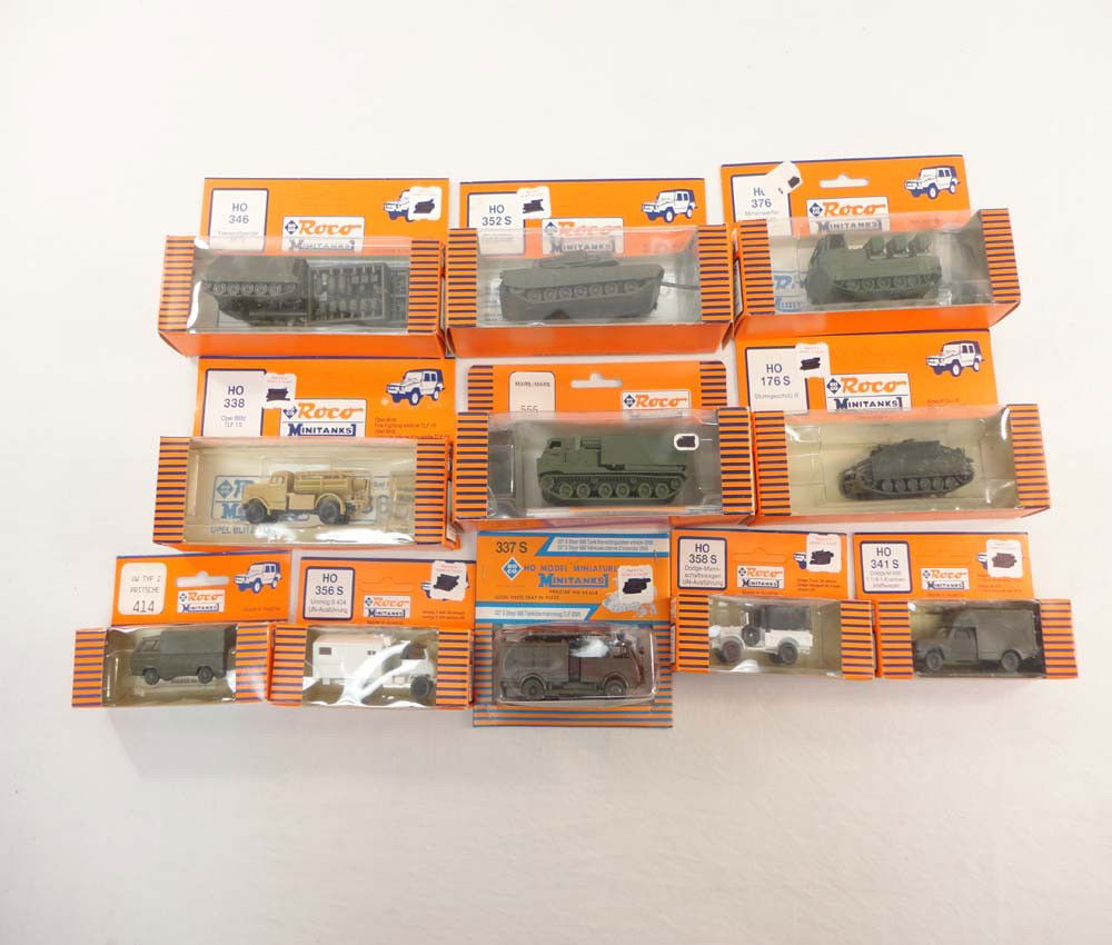24: ABT: Roco HO Scale: 11 Assorted Military Vehicles/O