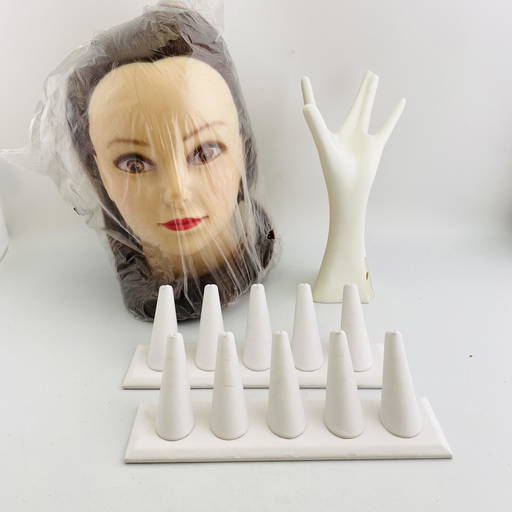 Model Hand And Face With Two Ring Table Stands