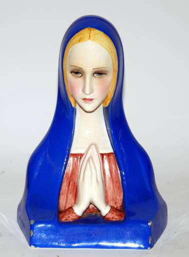 Lenci Madonna In Ceramica Cm.x H. 21,5