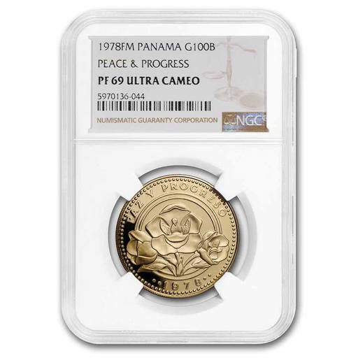 1978fm Panama Proof Gold 100 Balboas Peace & Progress Pf 69 Ngc