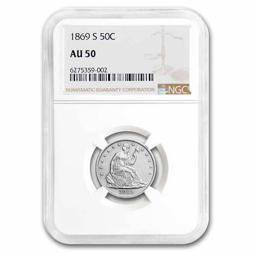 1869 S Liberty Seated Half Dollar Au 50 Ngc