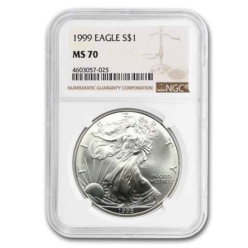 1999 American Silver Eagle Ms 70 Ngc