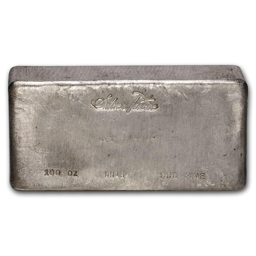 100 Oz Silver Bar Silvertowne (poured, Vintage)