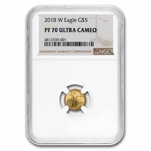 2018 W 1/10 Oz Proof American Gold Eagle Pf 70 Ngc