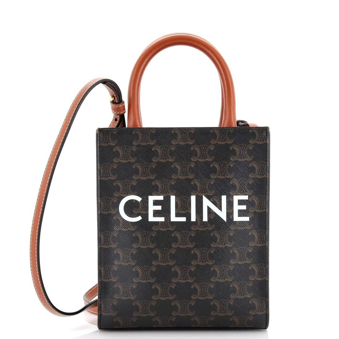 Celine Vertical Cabas Tote Triomphe Coated Canvas Mini Auction