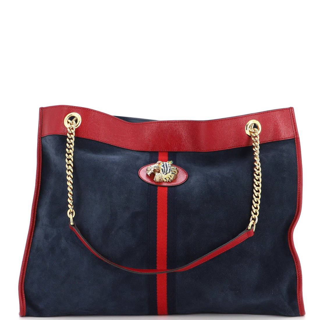 Gucci Rajah Chain Tote Suede Large Auction