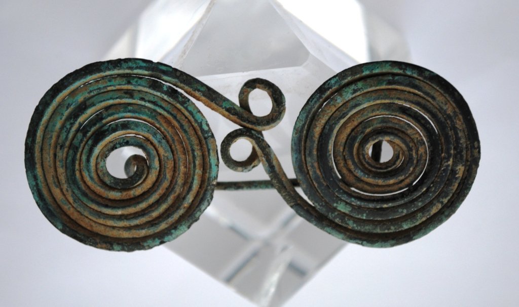 Ancient Greek Bronze Spectacle Brooch Fibula