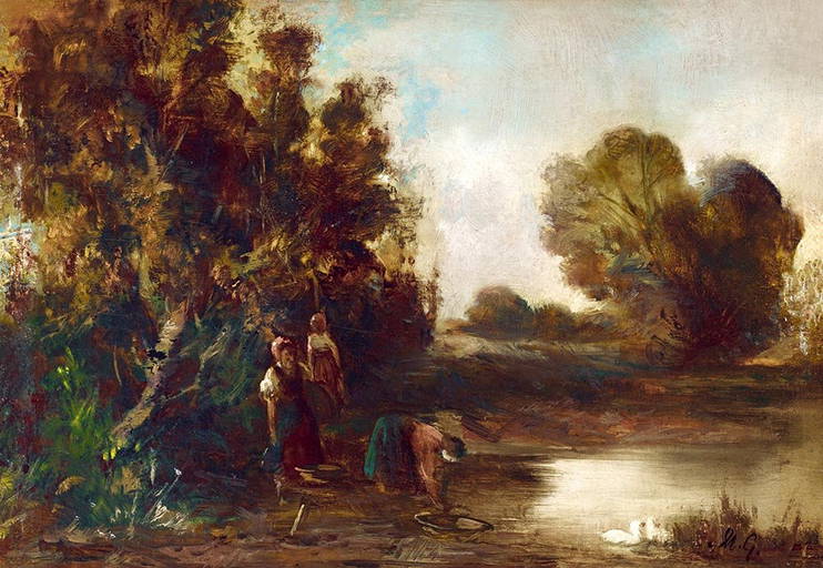 Meszoly Geza, 1844 1887, Riverside, 1870s