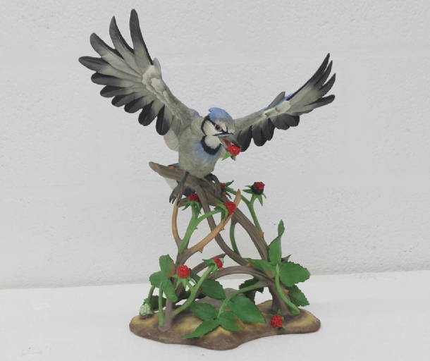 Boehm Estate Vintage Blue Jay With Raspberries