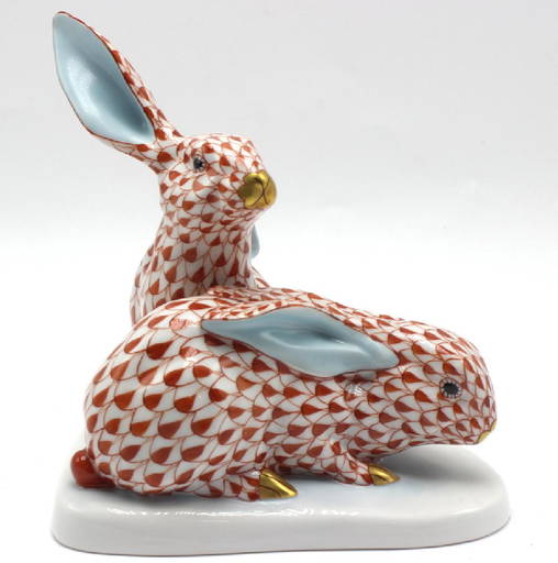 Herend Porcelain Rabbit Group