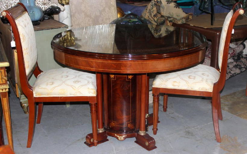 Versace Style Round Dining Table & (6) Chairs