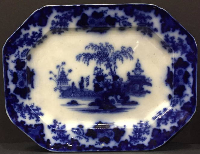 Flow Blue Scinde Pattern Serving Plate