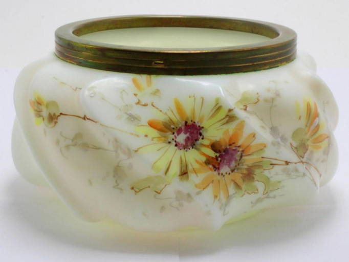 Wavecrest Enamel Open Dish Designed With Enamel Flowers
