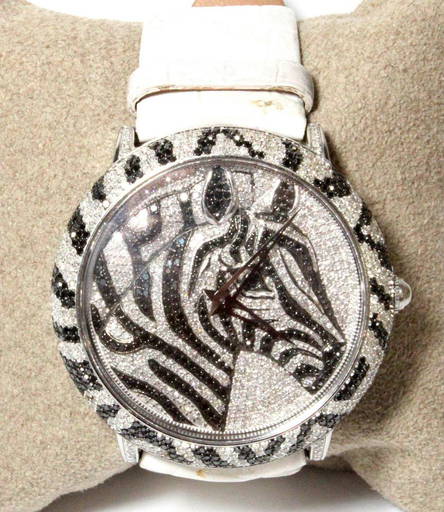 Levian Limited Edition Womens Diamond Zebra Watch