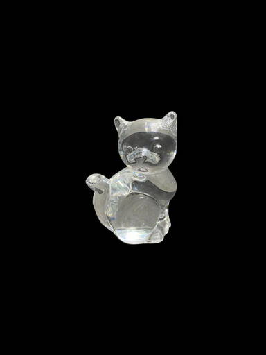 Daum France Crystal Cat Figure