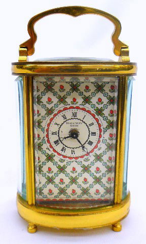 515: Halcyon Days Enamel Miniature Carriage Clock