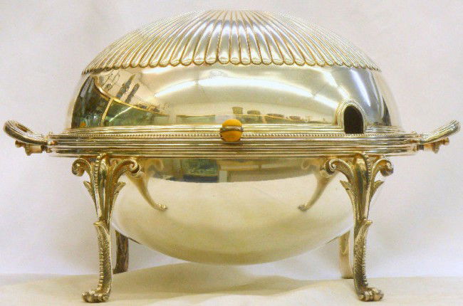 Antique Silver Plated Revolving Food Warmer