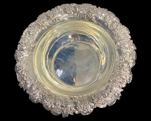Sterling Silver Hand Chased Repousse Serving Bowl (#0008) on Dec 18 ...
