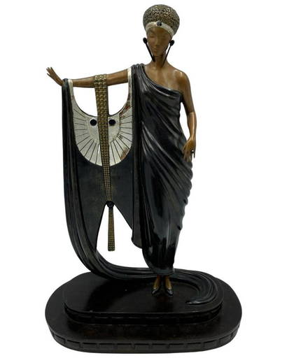 Signed Erte Sophisticated Lady Bronze Sculpture 1980