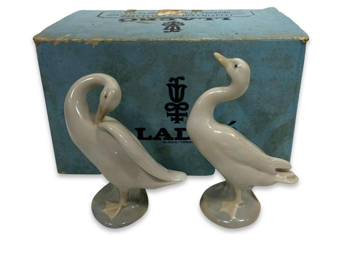Pair Of Lladro Porcelain Duck Figurines