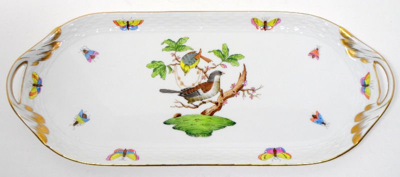 Herend 'rothschild' 2 Handle Sandwich Tray